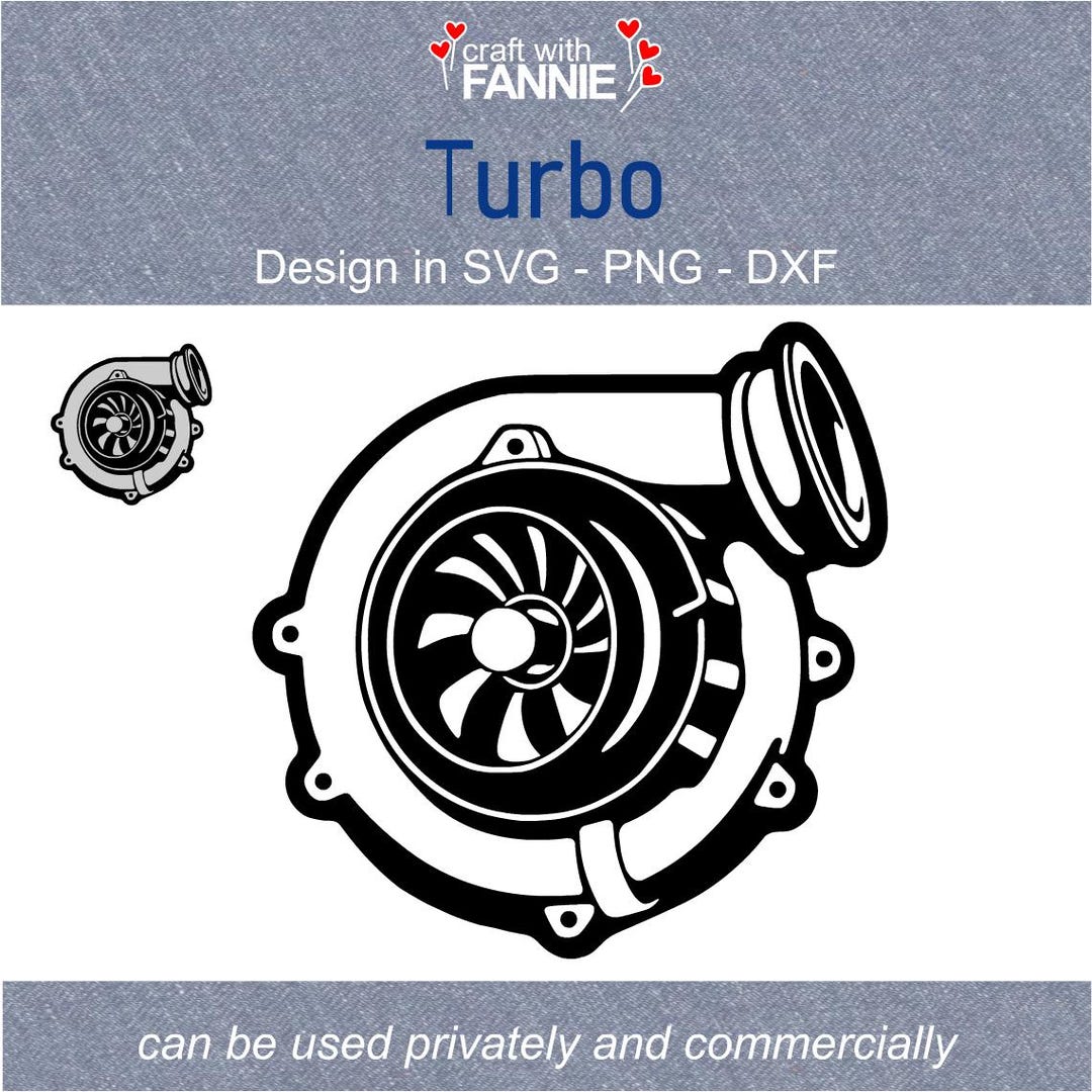 Turbocharger Plotter File Cutting File - SVG, PNG, DXF - for Laser and ...