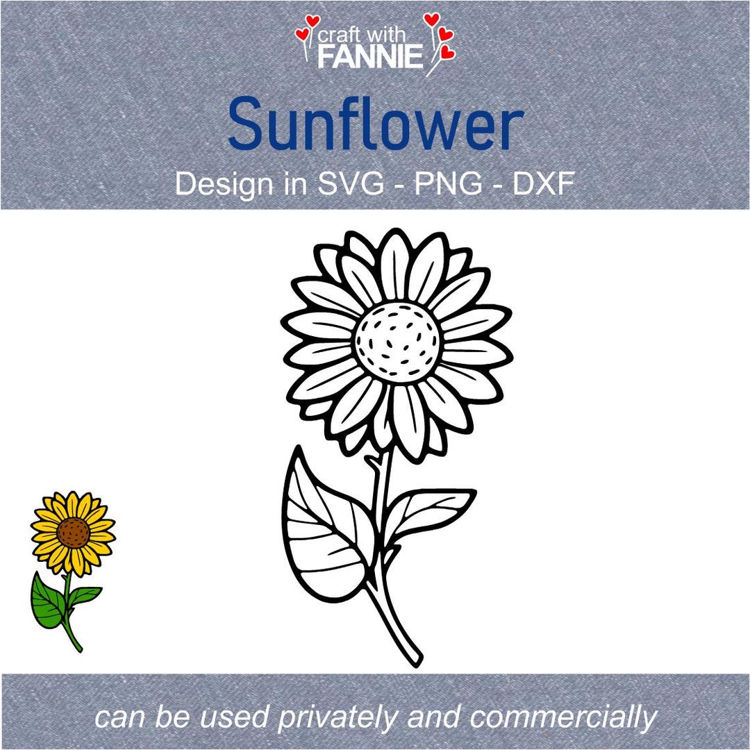 Sunflower Plotter File Cutting File - SVG, PNG, DXF - for Laser and ...