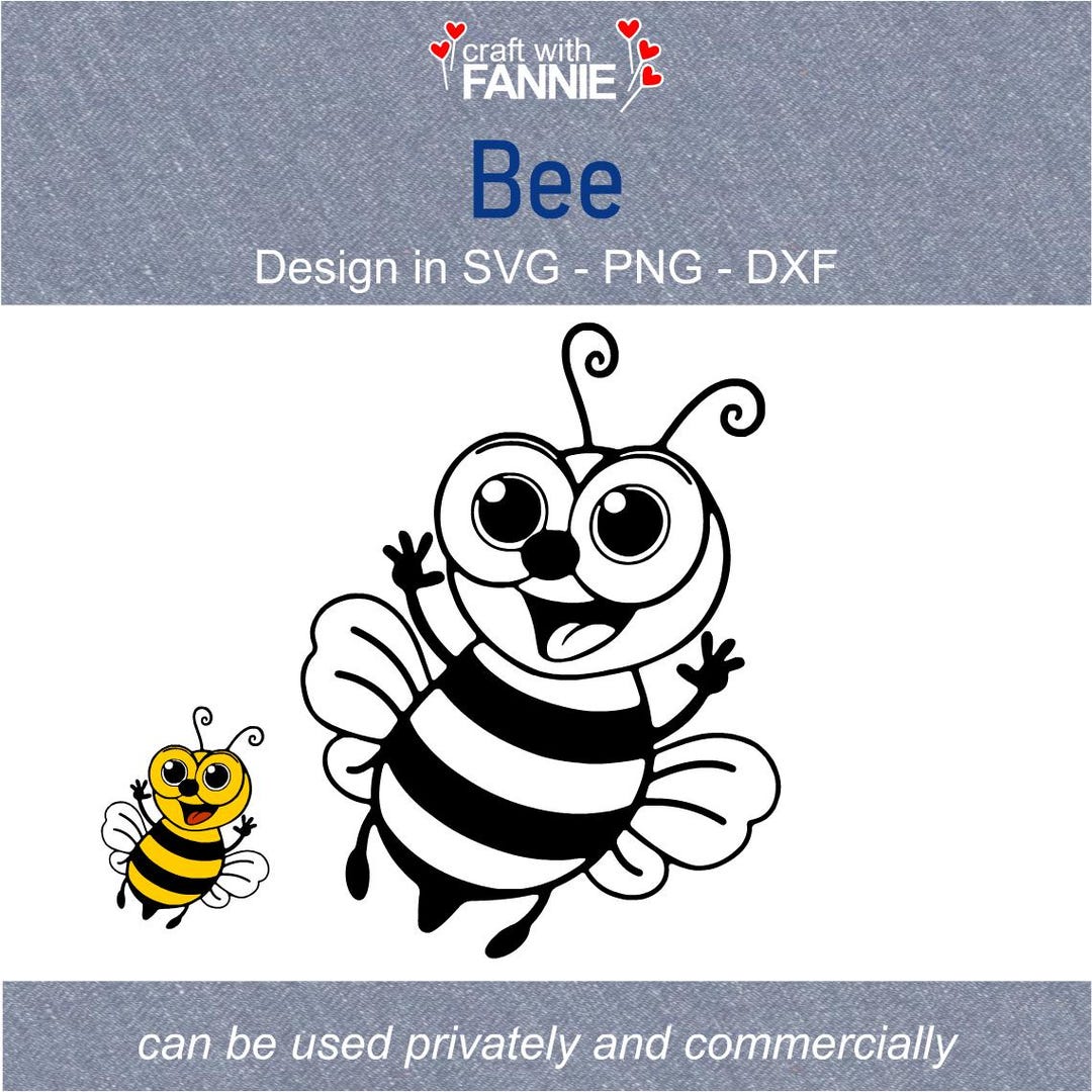 Funny Bee Plotter File Cutting File - SVG, PNG, DXF - for Laser and ...