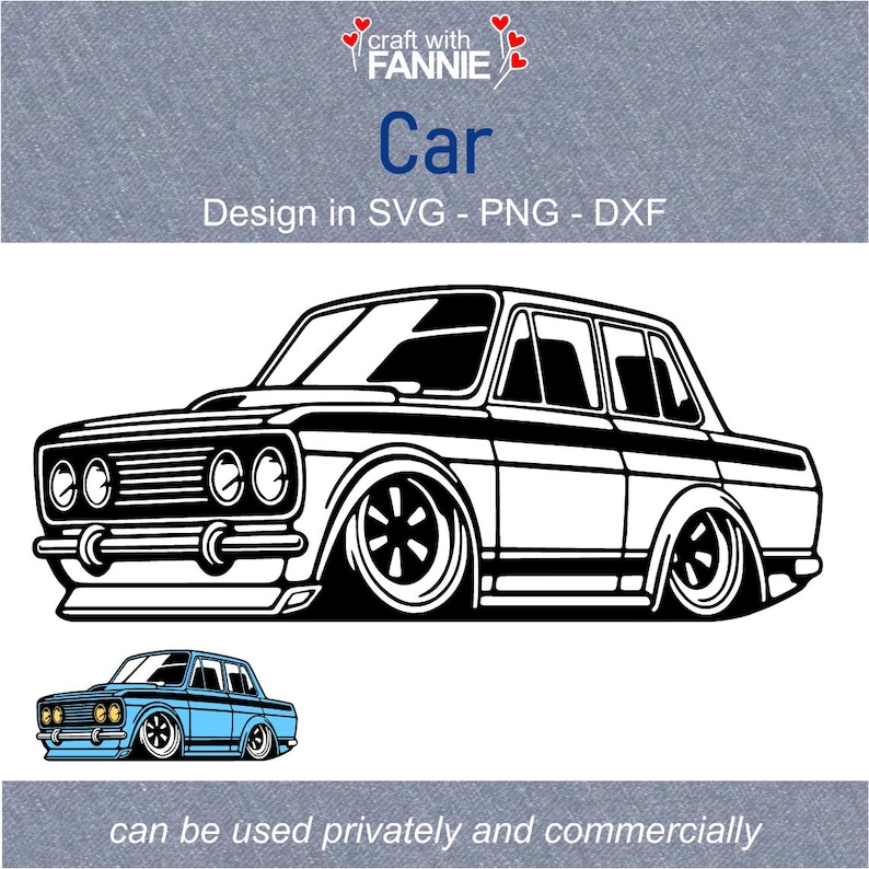 Tuned Car Plotter File Cutting File - SVG, PNG, DXF - for Laser and ...