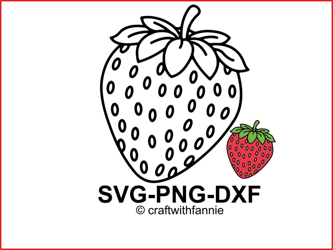 Strawberry Plotter File Cutting File SVG, PNG, DXF for Laser and ...