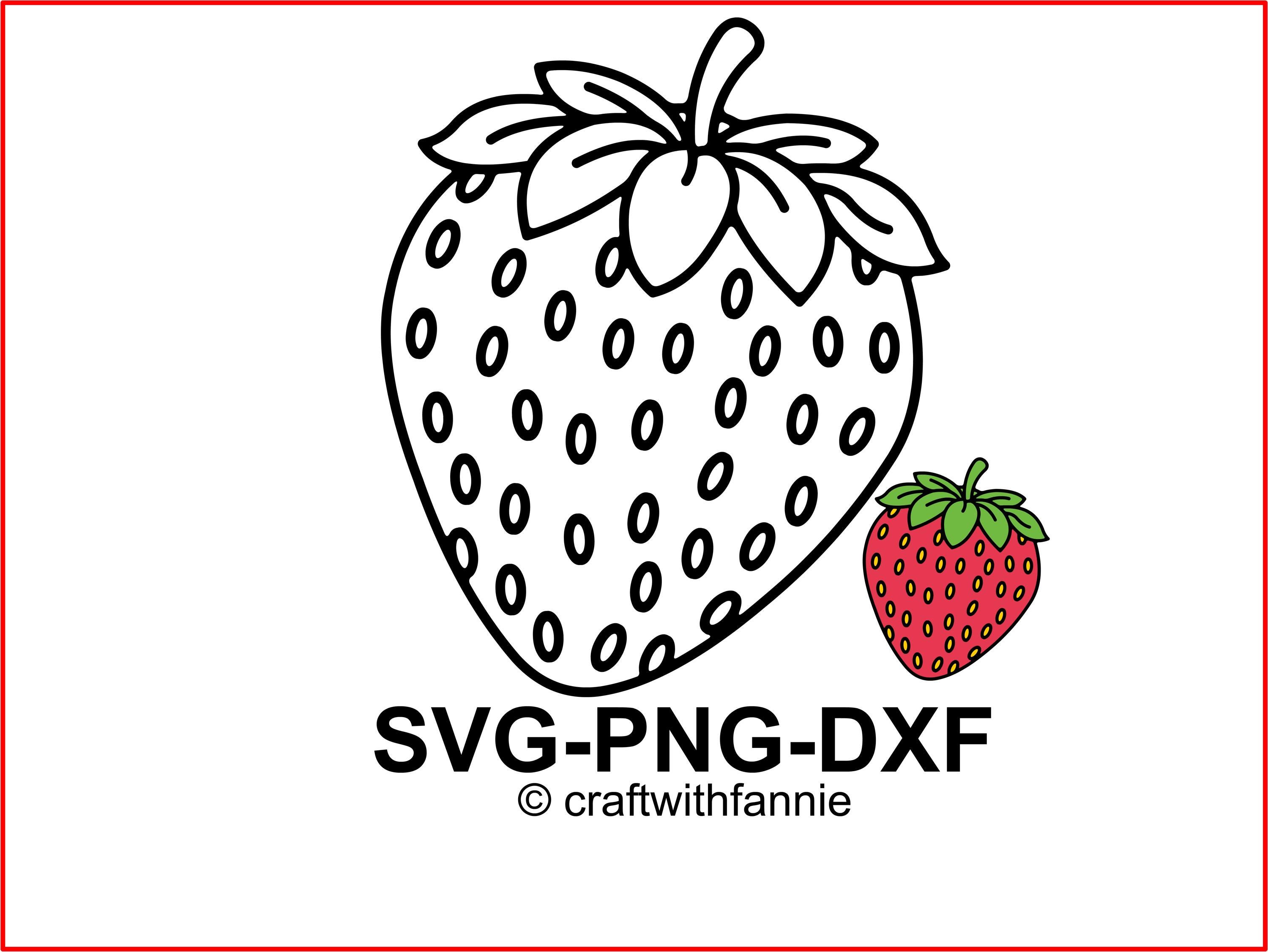 Strawberry Plotter File Cutting File - SVG, PNG, DXF - for Laser and ...
