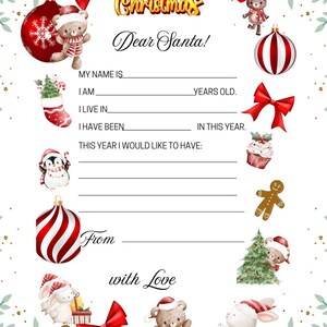 Santa Letter, Carta Para Santa, Santa Claus, Papa Noel - Etsy