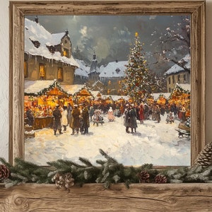 Victorian Christmas Market, Vintage Christmas ,winter Landscape ...
