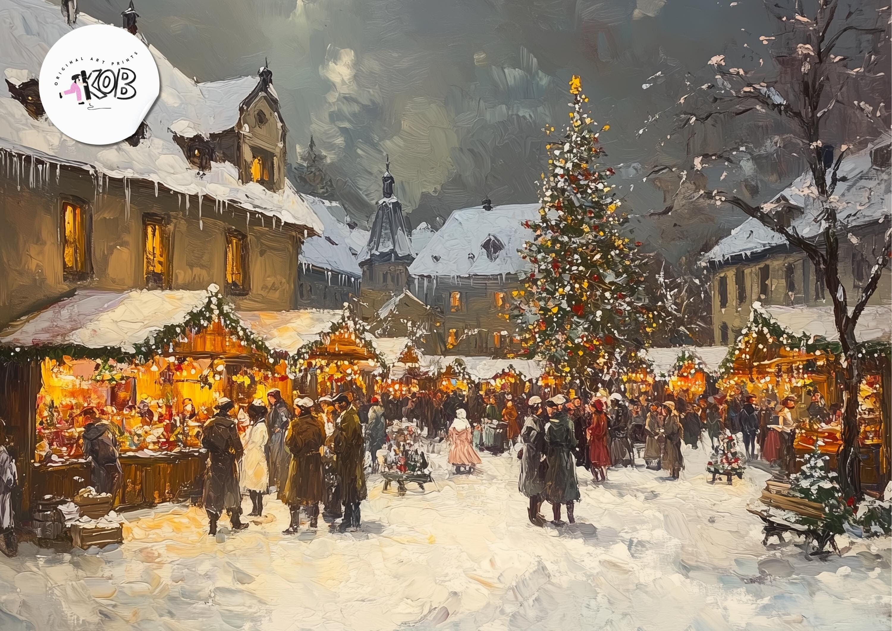Victorian Christmas Market, Vintage Christmas ,winter Landscape ...