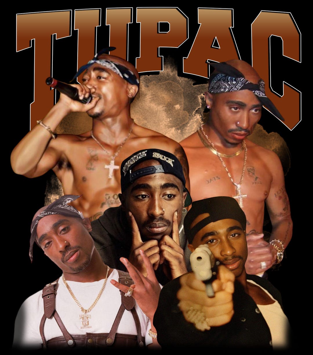 TUPAC T Shirt Design. PNG Digital 4500x5100 Px. Football, Retro, 90s ...