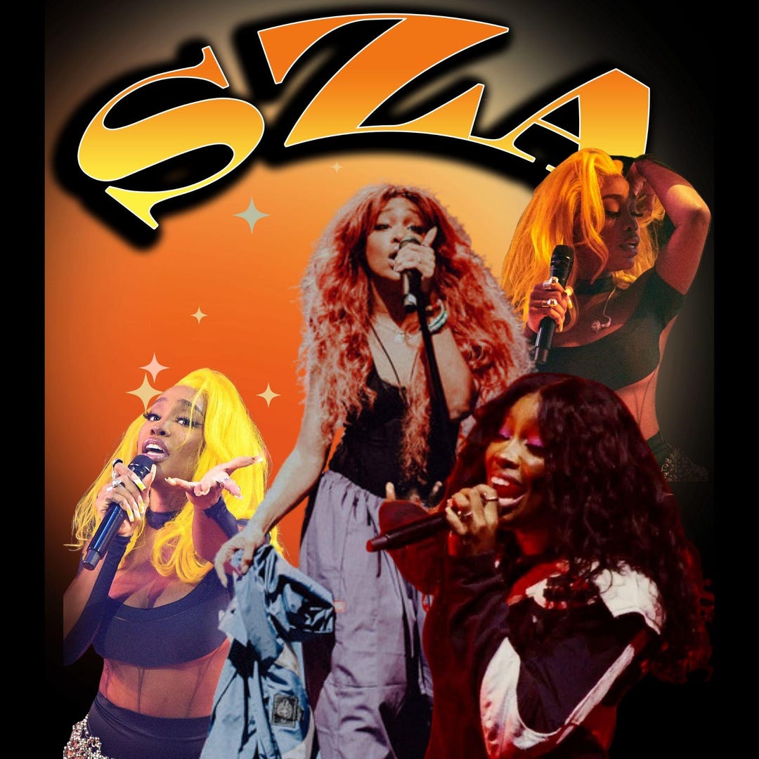 SZA T Shirt Design. PNG Digital 4500x5100 Px. Football, Retro, 90s ...
