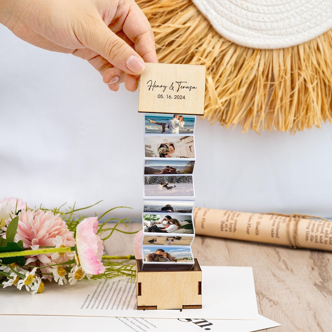 Personalized Pull Out Photo Box,custom Wooden Photo Box,pull Out ...