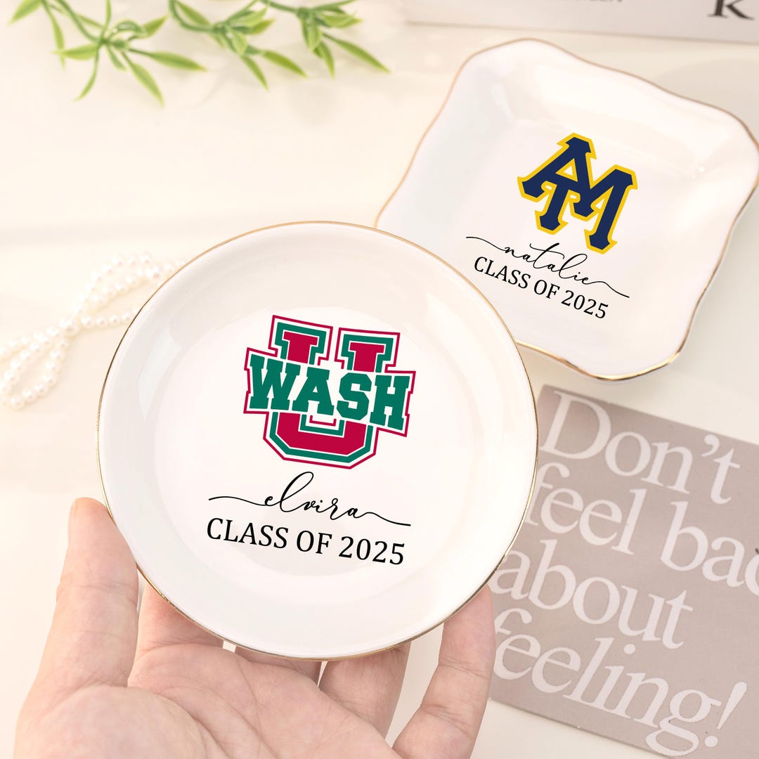 Custom University Logo Trinket Ring Dish,graduation Gift for Her ...