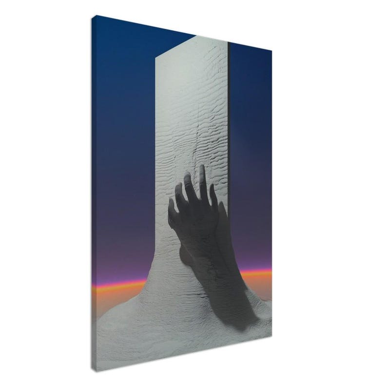 Surreal Abstract Hand Canvas – Modern Minimalist Wall Art With Textured ...