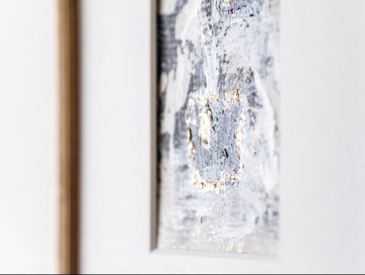 Acrylic Painting 9x11 Black and White Art SSophisticated Asian Abstract ...