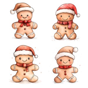 15 Christmas Gingerbread Man Clipart, Jpgs, Digital Download, Print ...