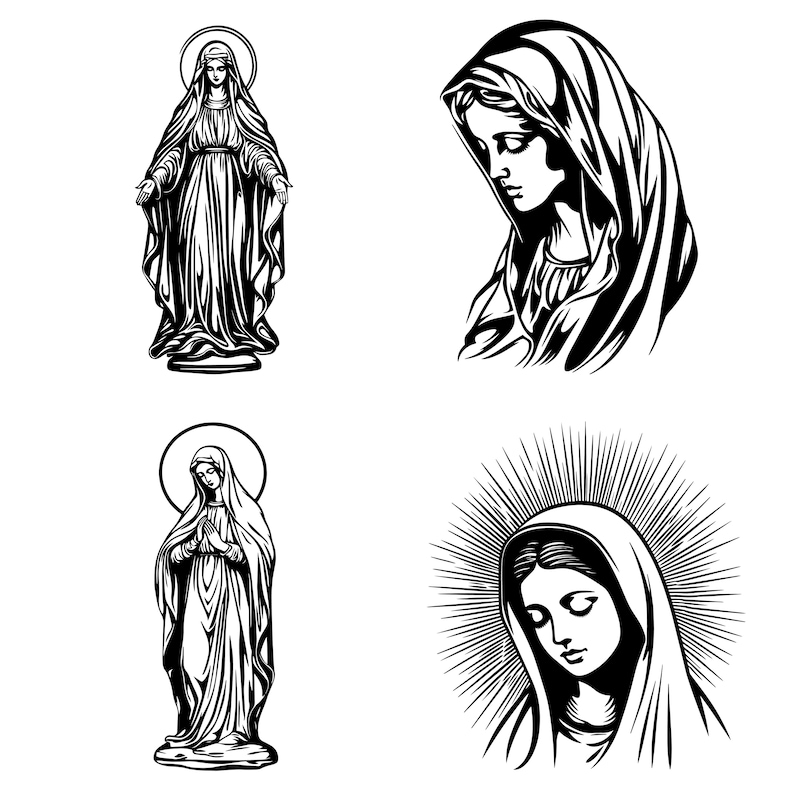 Virgin Mary Engrave/svg File/virgin Mary Bundle/engrave File/printing ...