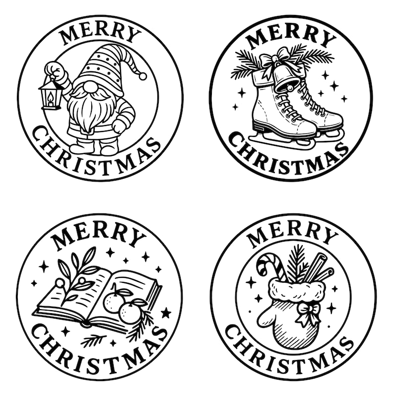 Merry Christmas SVG 16 Vector Clipart Bundle: Laser Engraving, Print ...