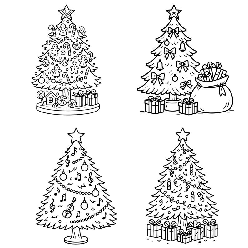 Christmas Tree SVG 16 Vector Clipart Bundle: Laer Engrave, Prints, DIY ...