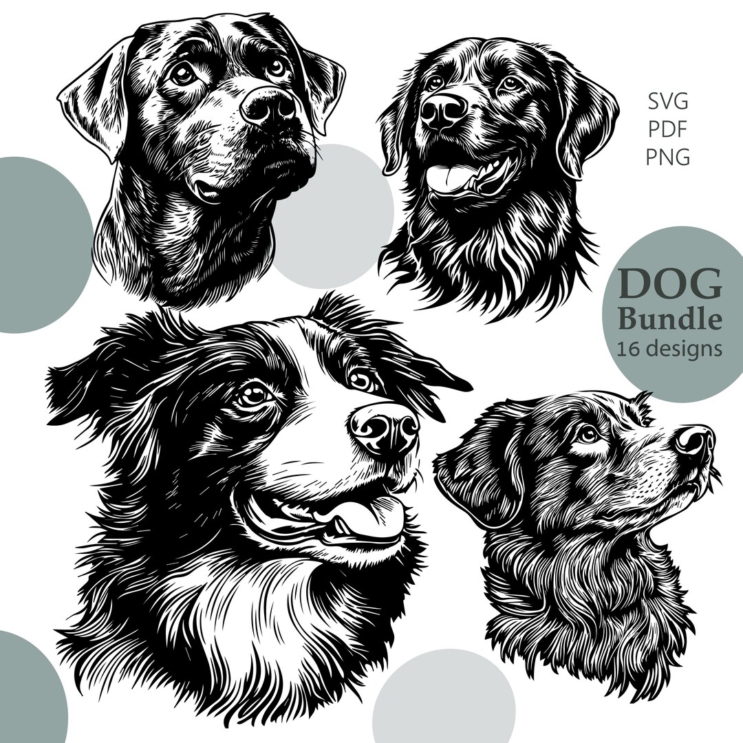 Dog Engrave/ SVG File/dogs Bundle SVG/ Engrave File/ Printing File ...