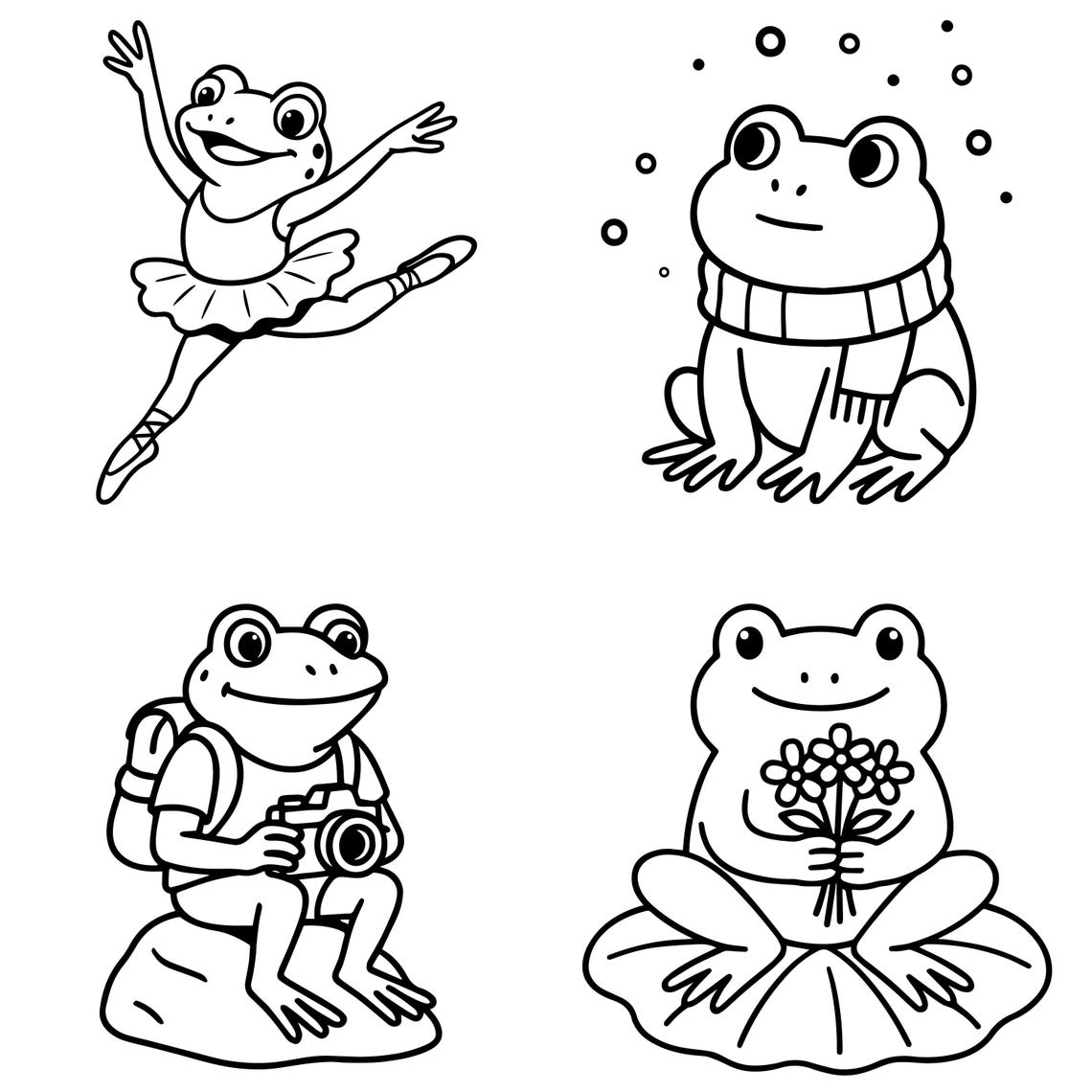 Frog SVG 16 Designs Vector Bundle: Engrave Laser, Print DIY (digital ...