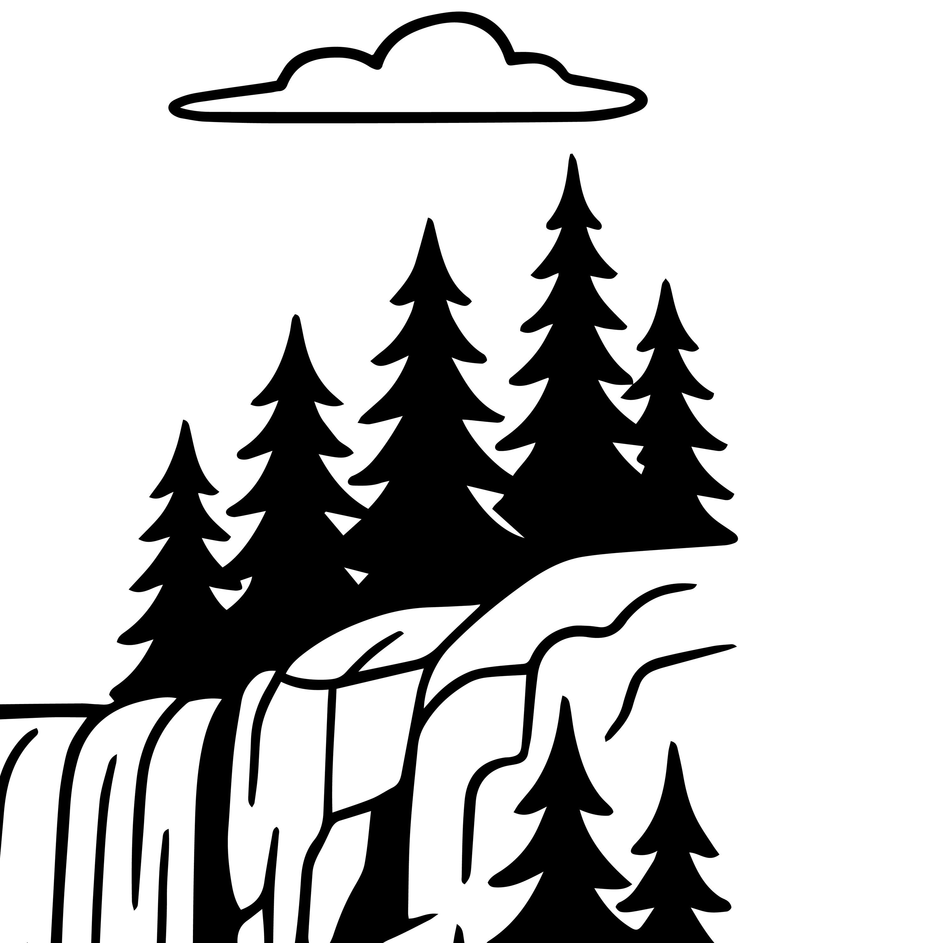 Waterfall SVG 16 Vector Clipart Bundle: Laser Engraving, Print ...