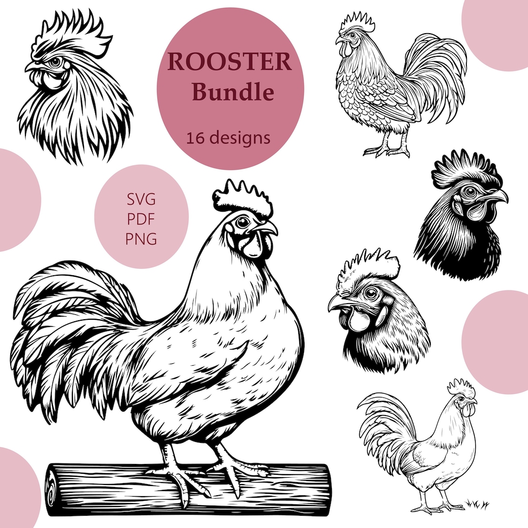 Rooster Engrave/svg File/roosters Bundle Svg/engrave File/printing File ...