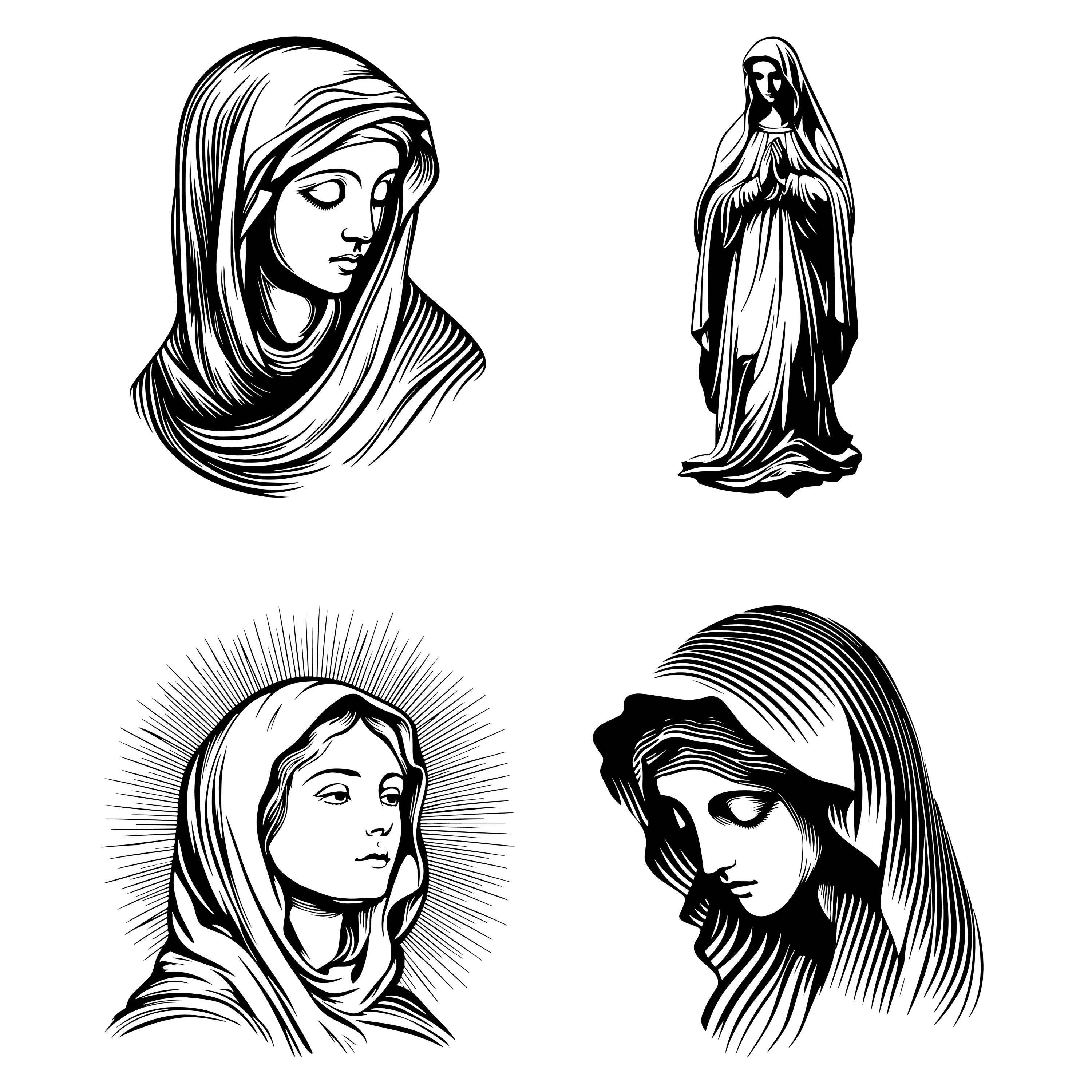 Virgin Mary Engrave/svg File/virgin Mary Bundle/engrave File/printing ...