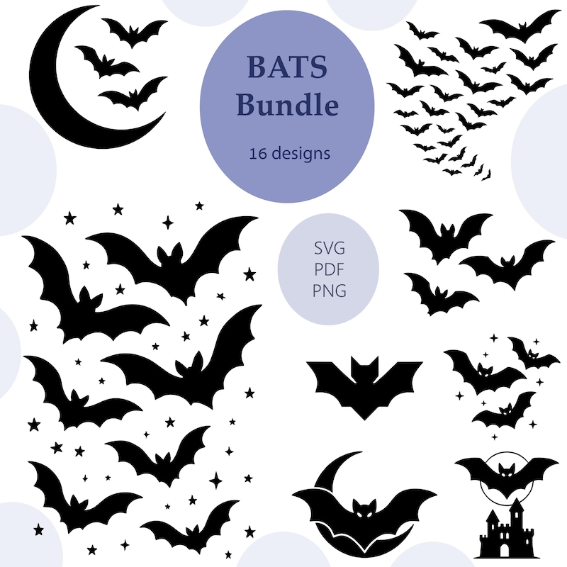 Bats Svg - Etsy