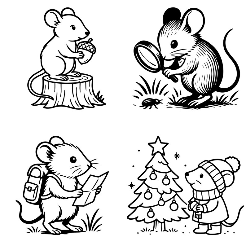 Field Mouse SVG 16 Designs Vector Bundle: Engrave Laser, Print DIY ...