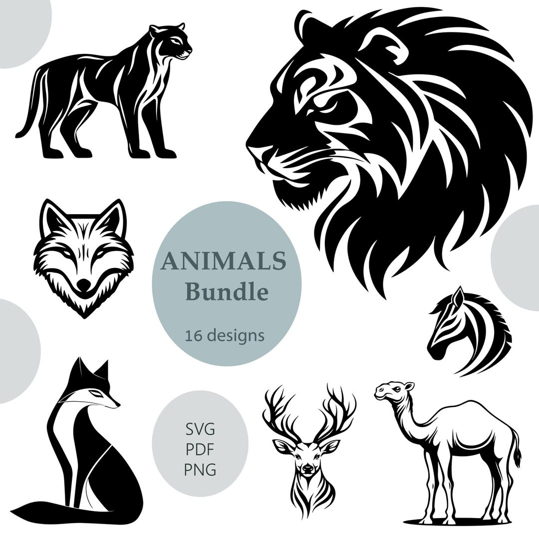 Animals Engrave/svg File/animals Bundle/engrave File/printing File ...