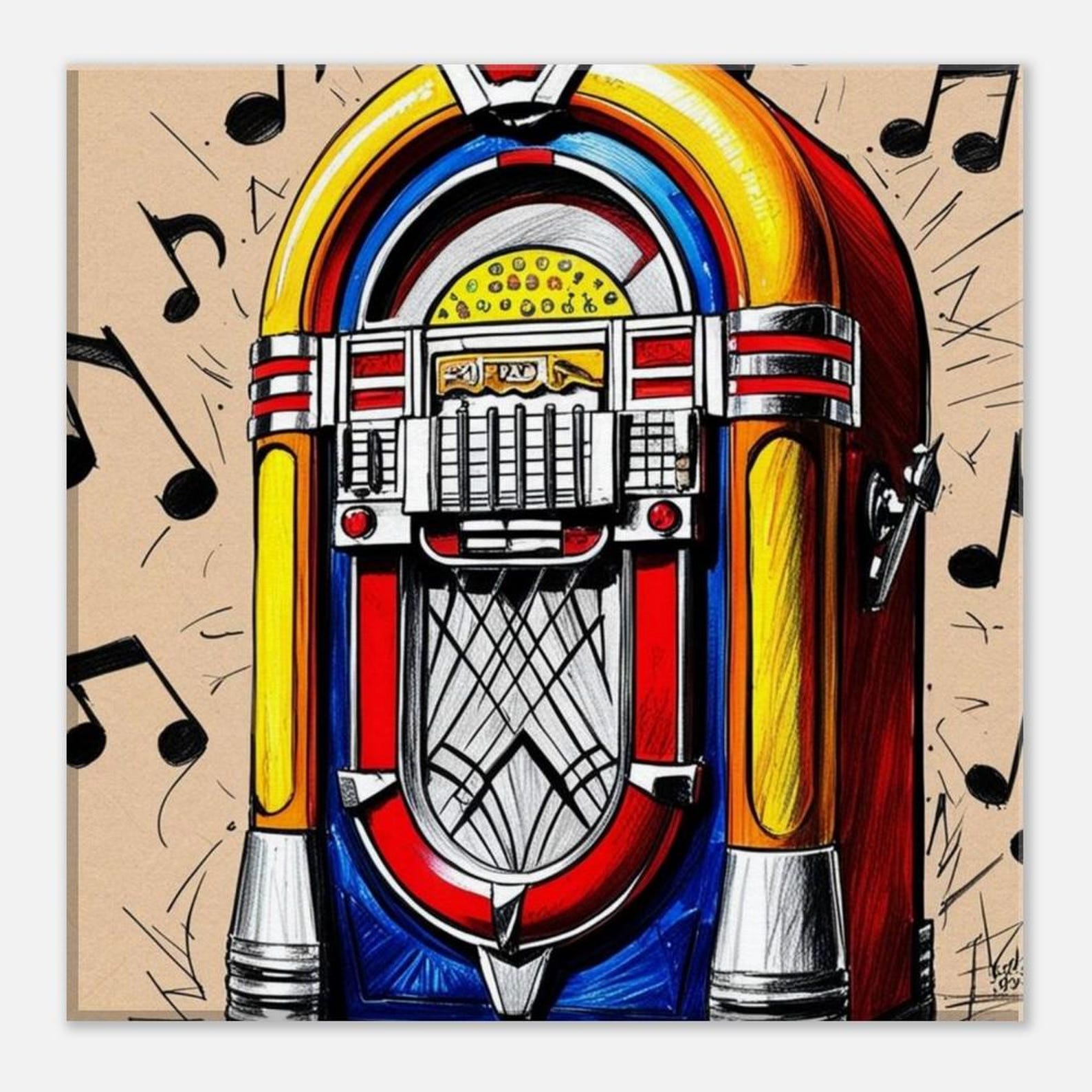 Retro Music Box Canvas Print – Nostalgic Wall Art for Music Lovers - Etsy