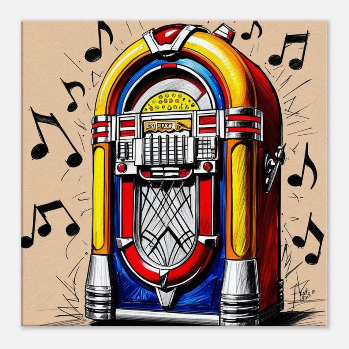 Retro Music Box Canvas Print – Nostalgic Wall Art for Music Lovers - Etsy