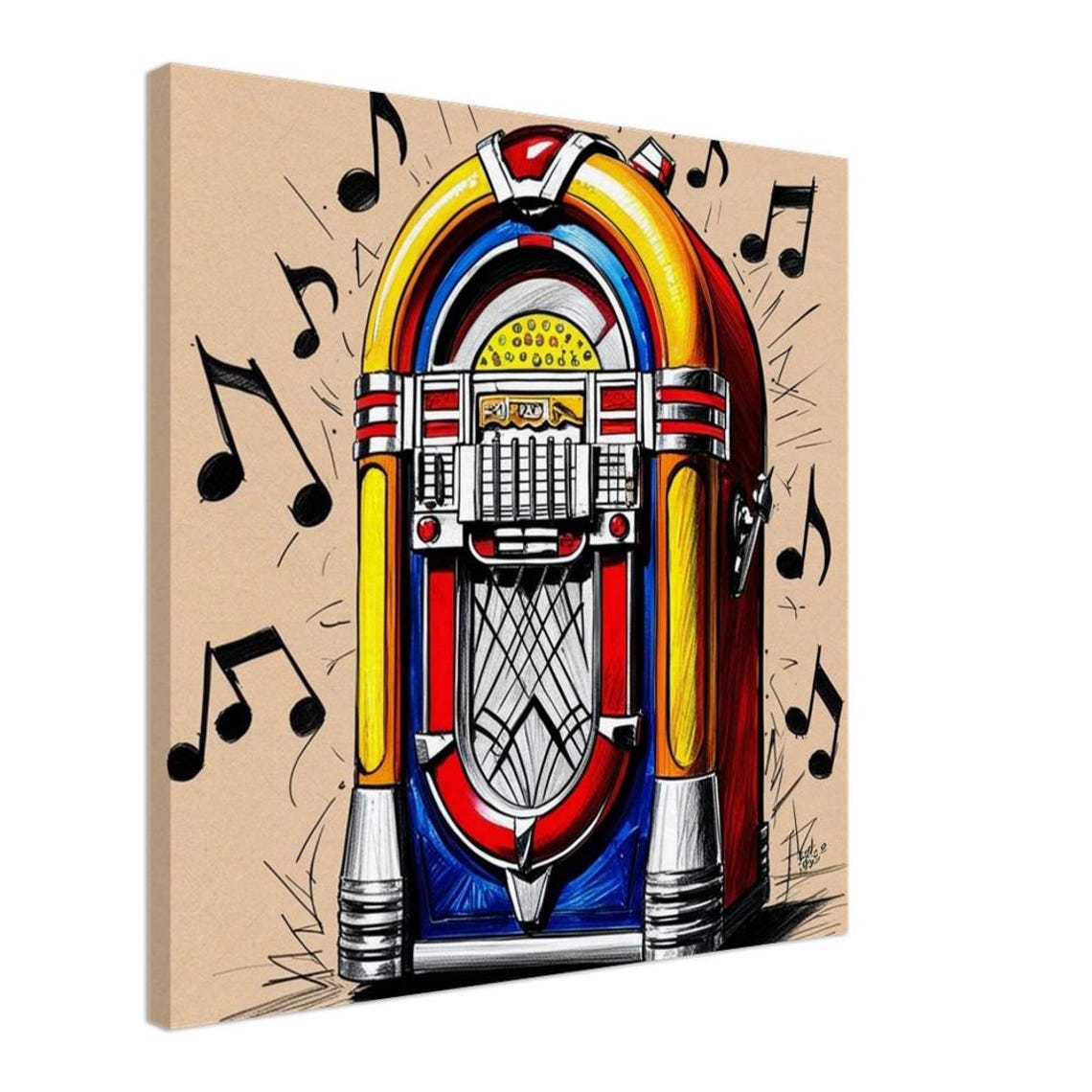 Retro Music Box Canvas Print – Nostalgic Wall Art for Music Lovers - Etsy