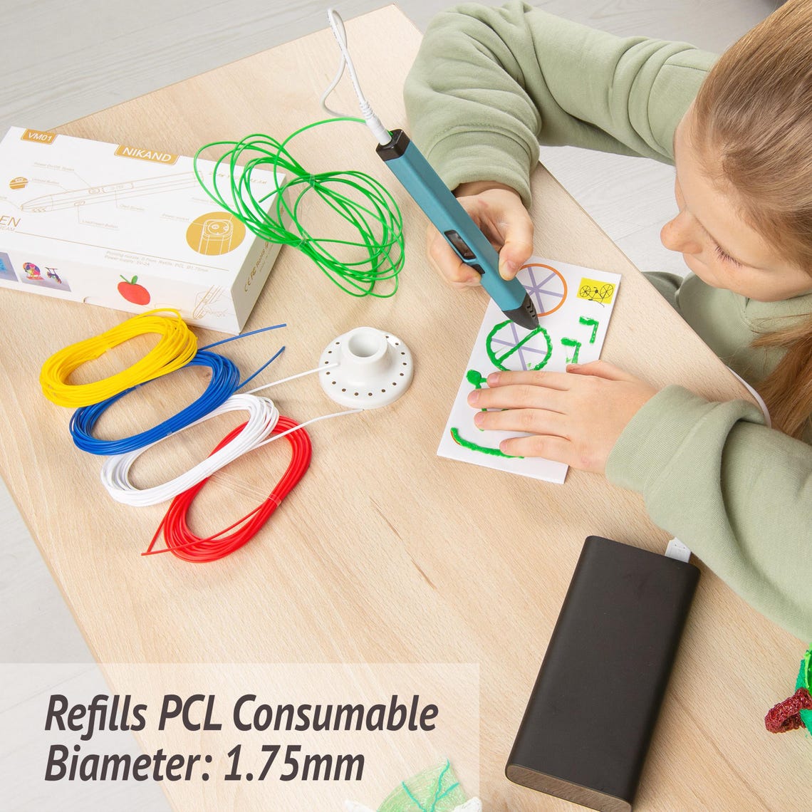 3D Pen for Kids Set 3D Printing Pens USB Charging With OLED Screen 3D Pen Kit PCL Filament ...