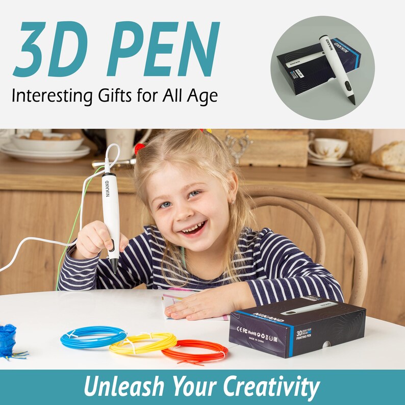 3D Printing Pens for Adults - 3D Drawing Pens for Kids PCL Filament USB ...