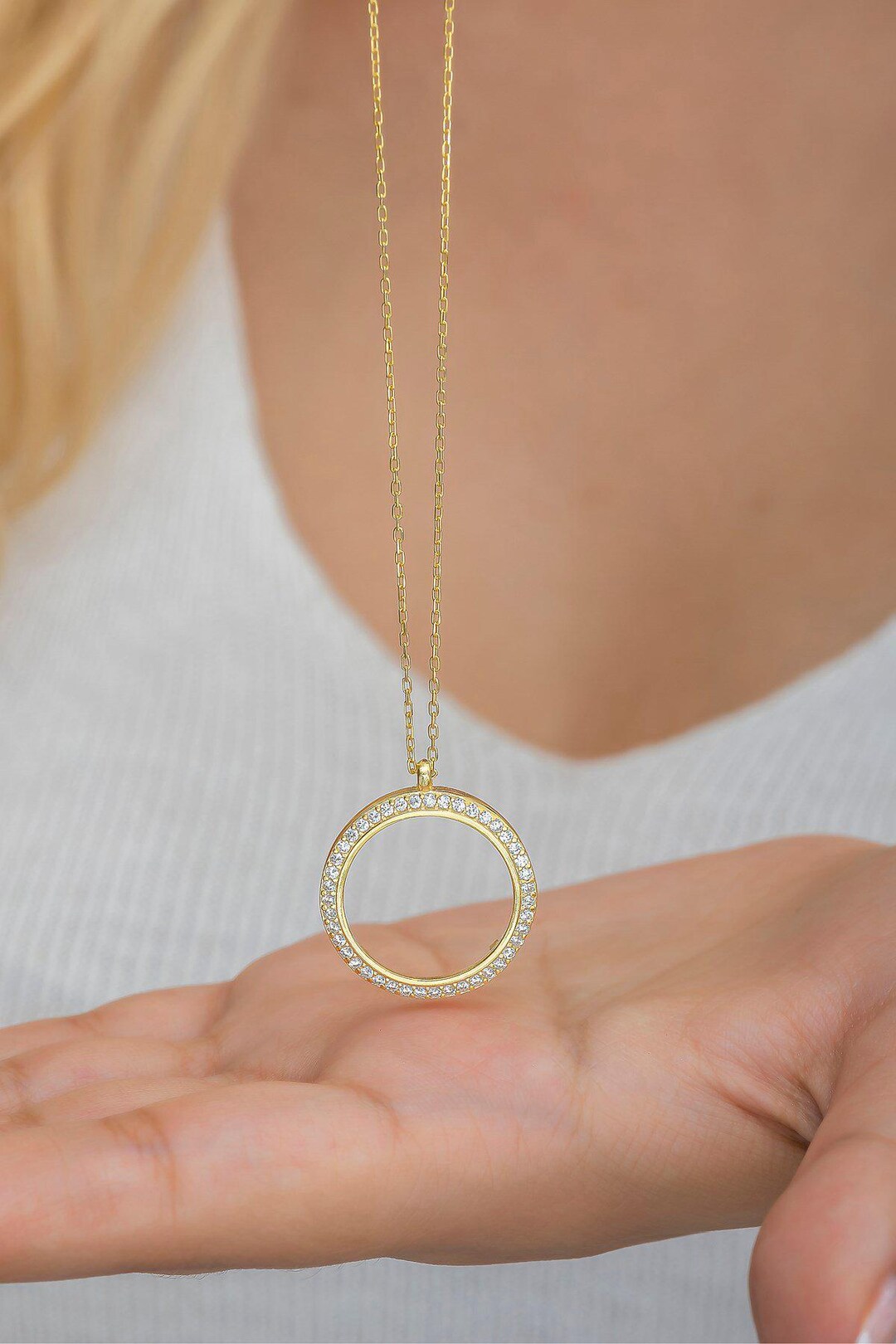 925 Sterling Silver Gold-plated Framed Quarter Necklace - Etsy