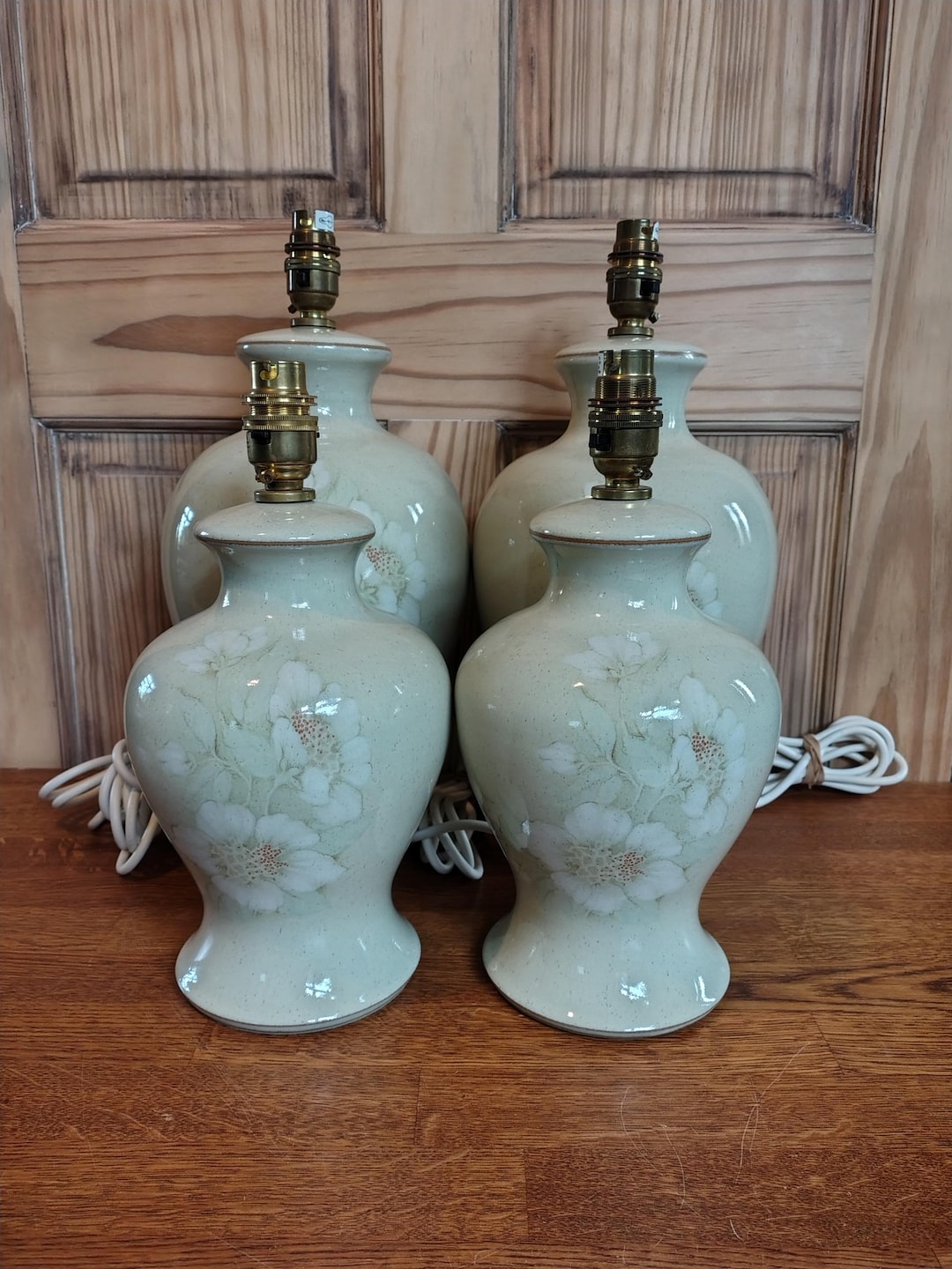 Vintage Denby Stoneware Table Lamp With Daybreak Pattern / 2 Sizes ...
