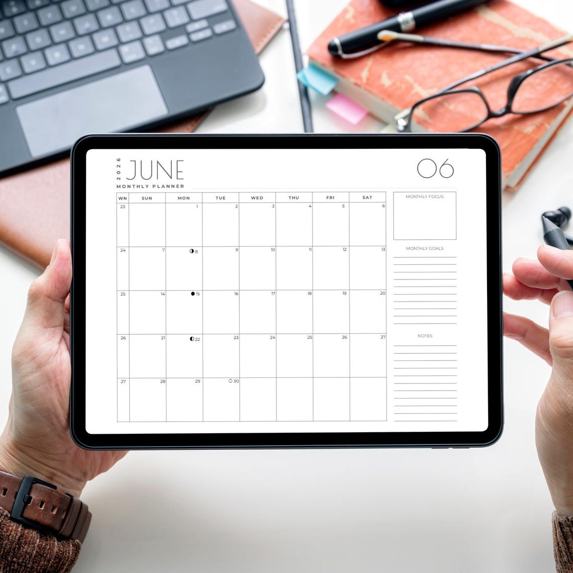 2026 Monthly Planner Printable and Fillable (A3, A4, A5, US Letter ...