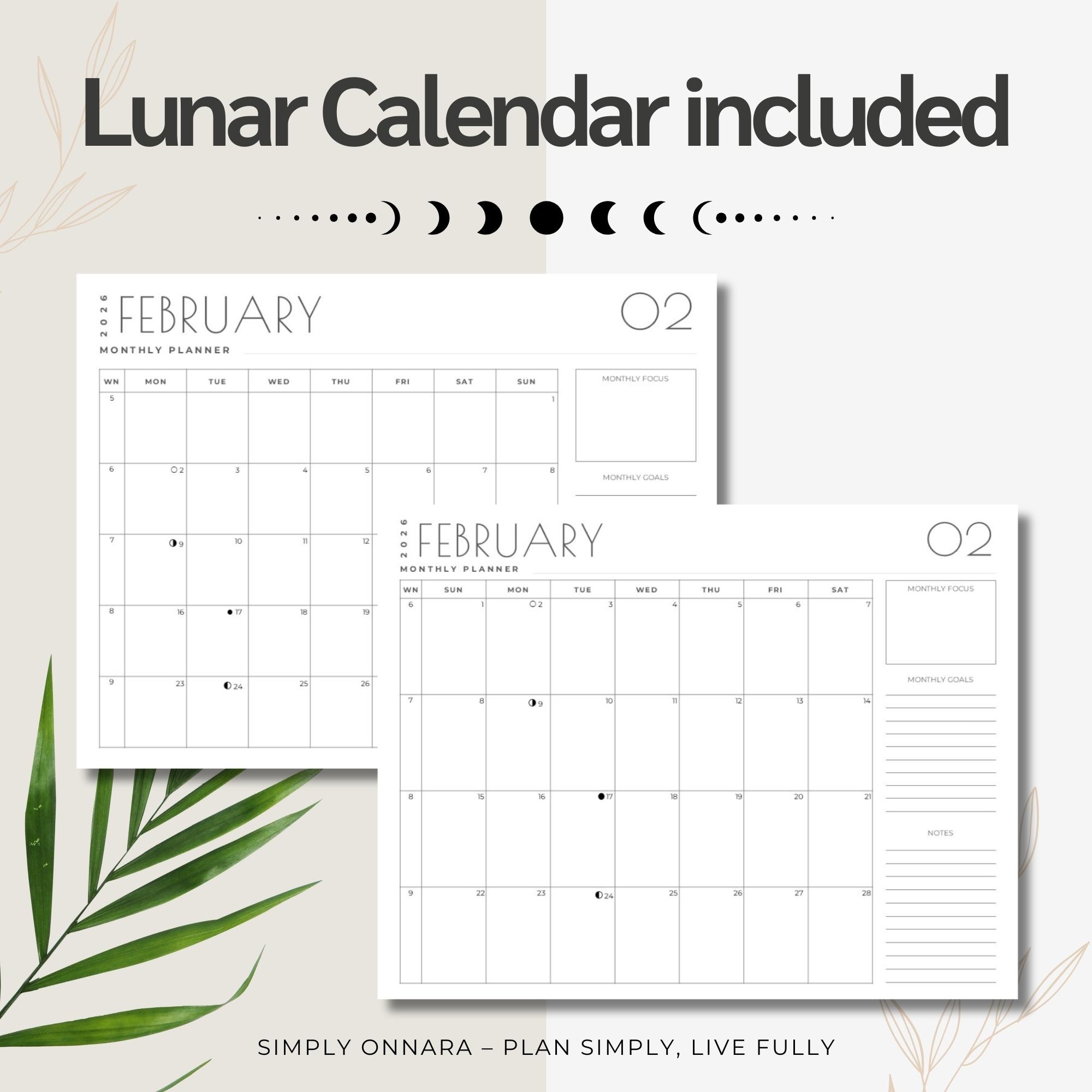 2026 Monthly Planner Printable and Fillable (A3, A4, A5, US Letter ...