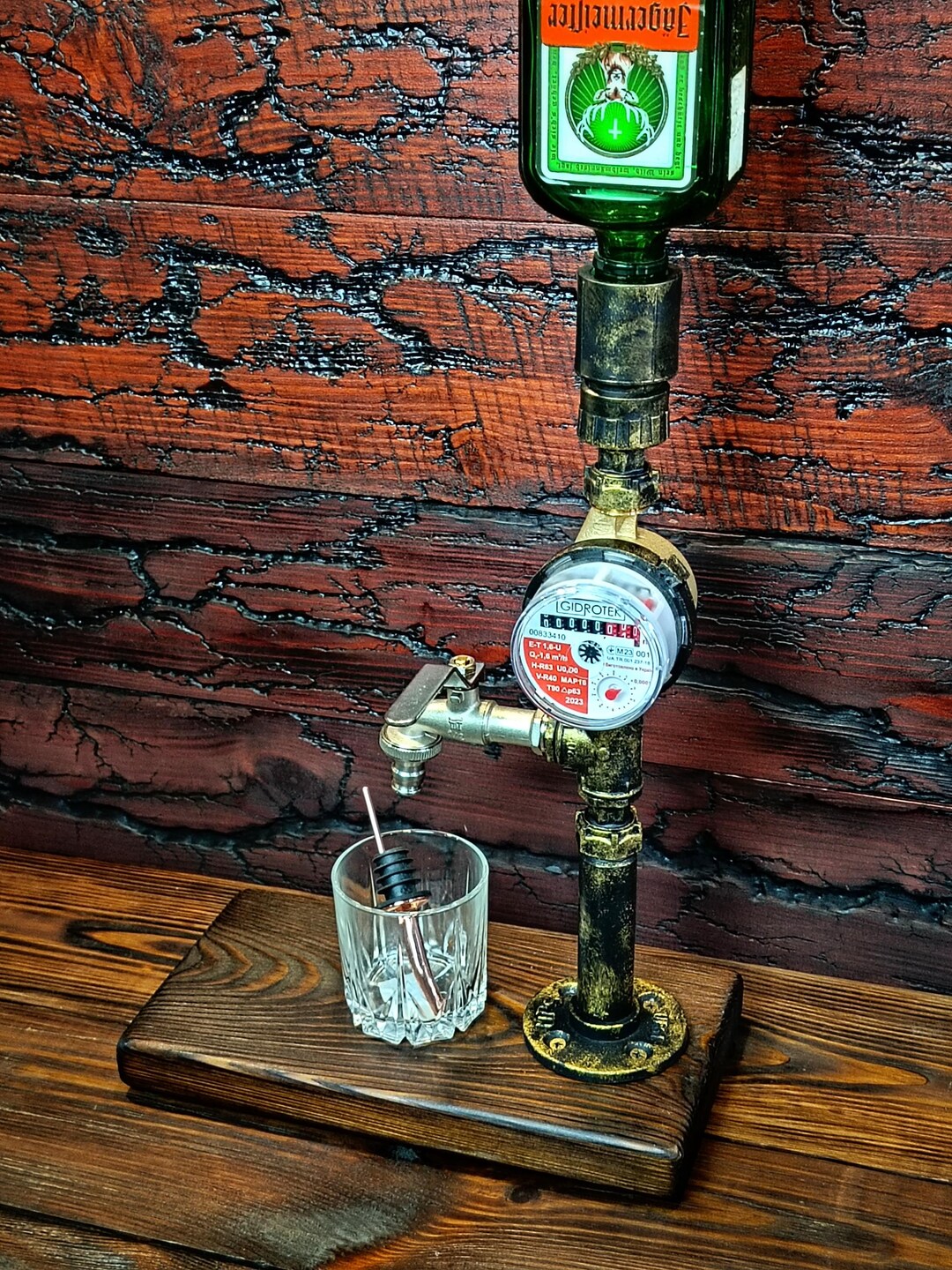 Steampunk Alcohol Dispenser for Bar, LOFT Style Whiskey Pouring Machine ...