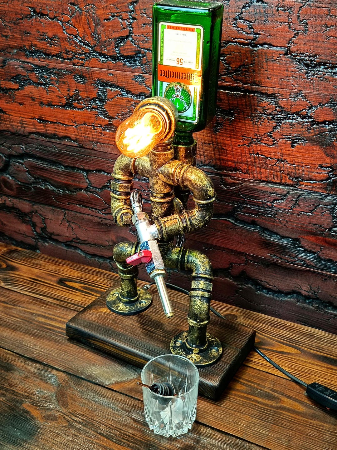 Steampunk Whiskey Dispenser, Liquor Dispenser, Wall Mount Bar Decor ...