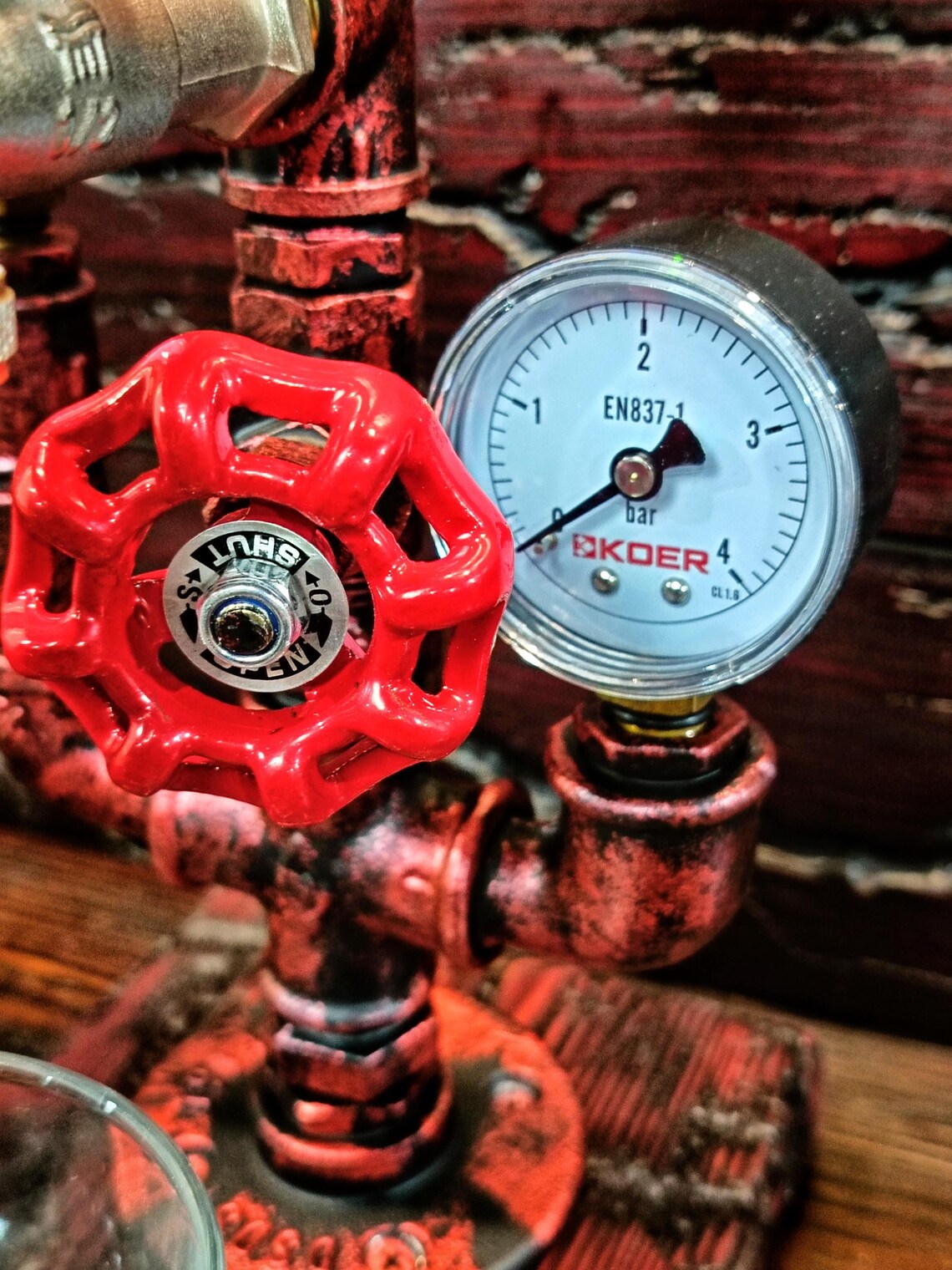 Alcohol Dispenser With Counter, LOFT Style, Steampunk Whiskey Dispenser ...