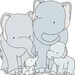 Elephant Family of Four Nursery Art Print, Elephant Nursery Decor ...