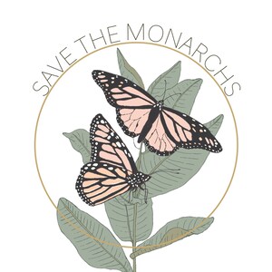 Save the Monarchs Art, Monarch Butterfly Art Print, Michigan Butterfly ...
