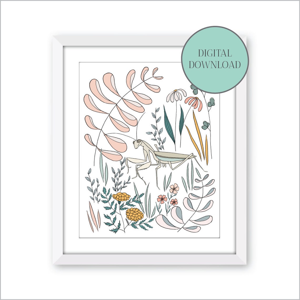 Printable Boho Botanical Art Digital Download Floral | Etsy