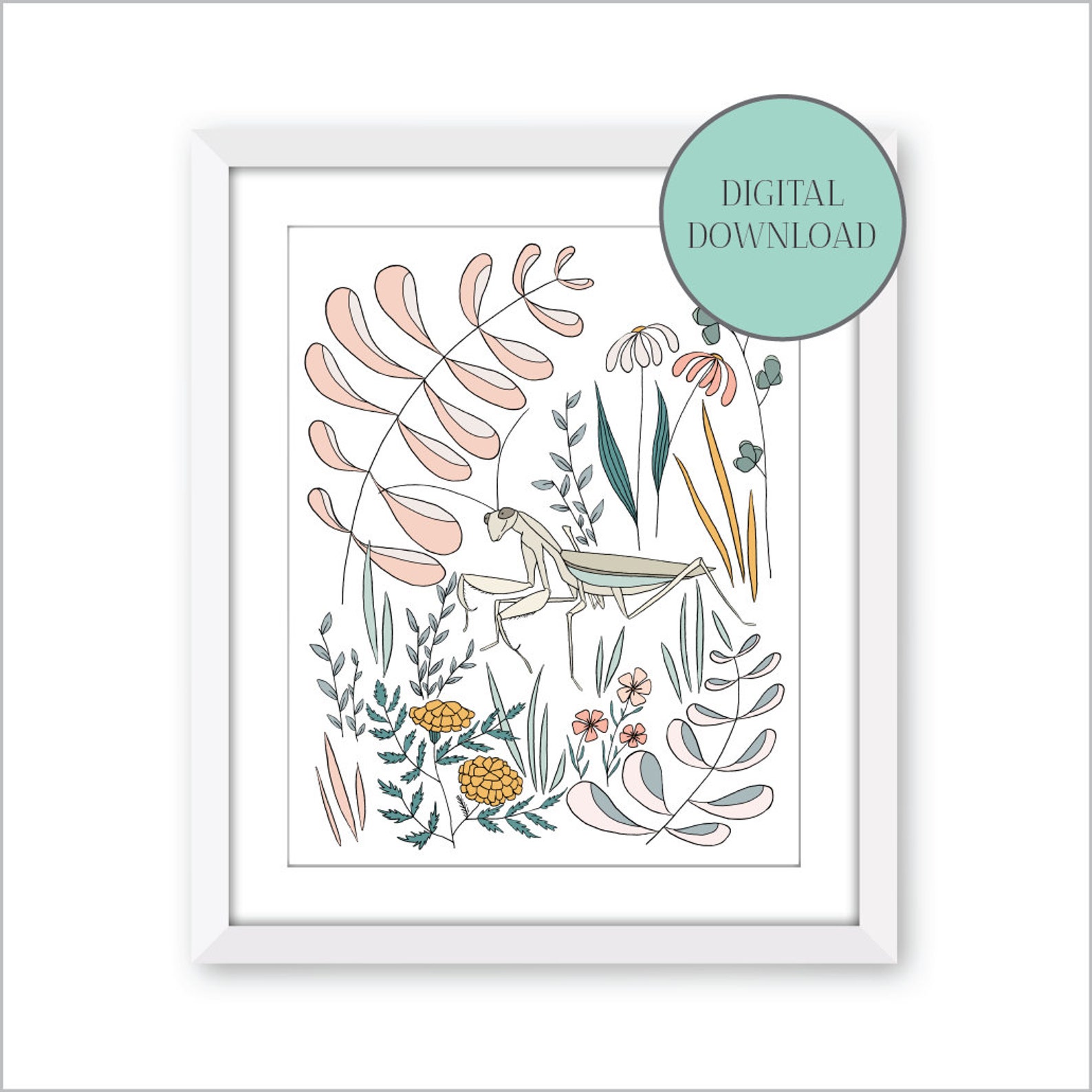 Printable Boho Botanical Art Digital Download Floral - Etsy