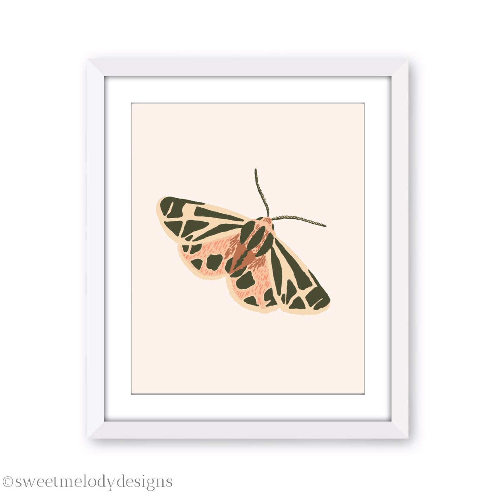 Tiger Moth Illustration Moth Art Print Harnessed Tiger - Etsy