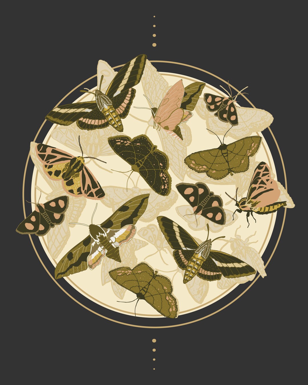 Moth Art Print - Moth Illustration - Moth Eclipse Art Print - Etsy