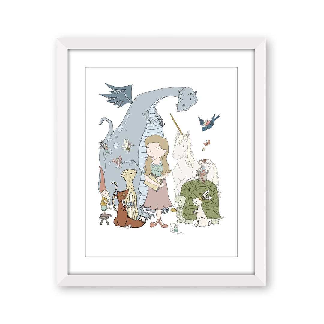 Kids Reading Art, Book Nook Print, There is No Frigate Like A Book ...