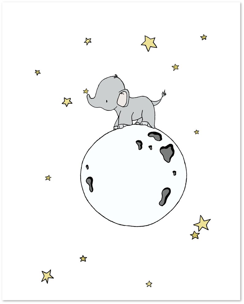 Elephant Nursery Decor Digital Download Elephant Moon Walk - Etsy