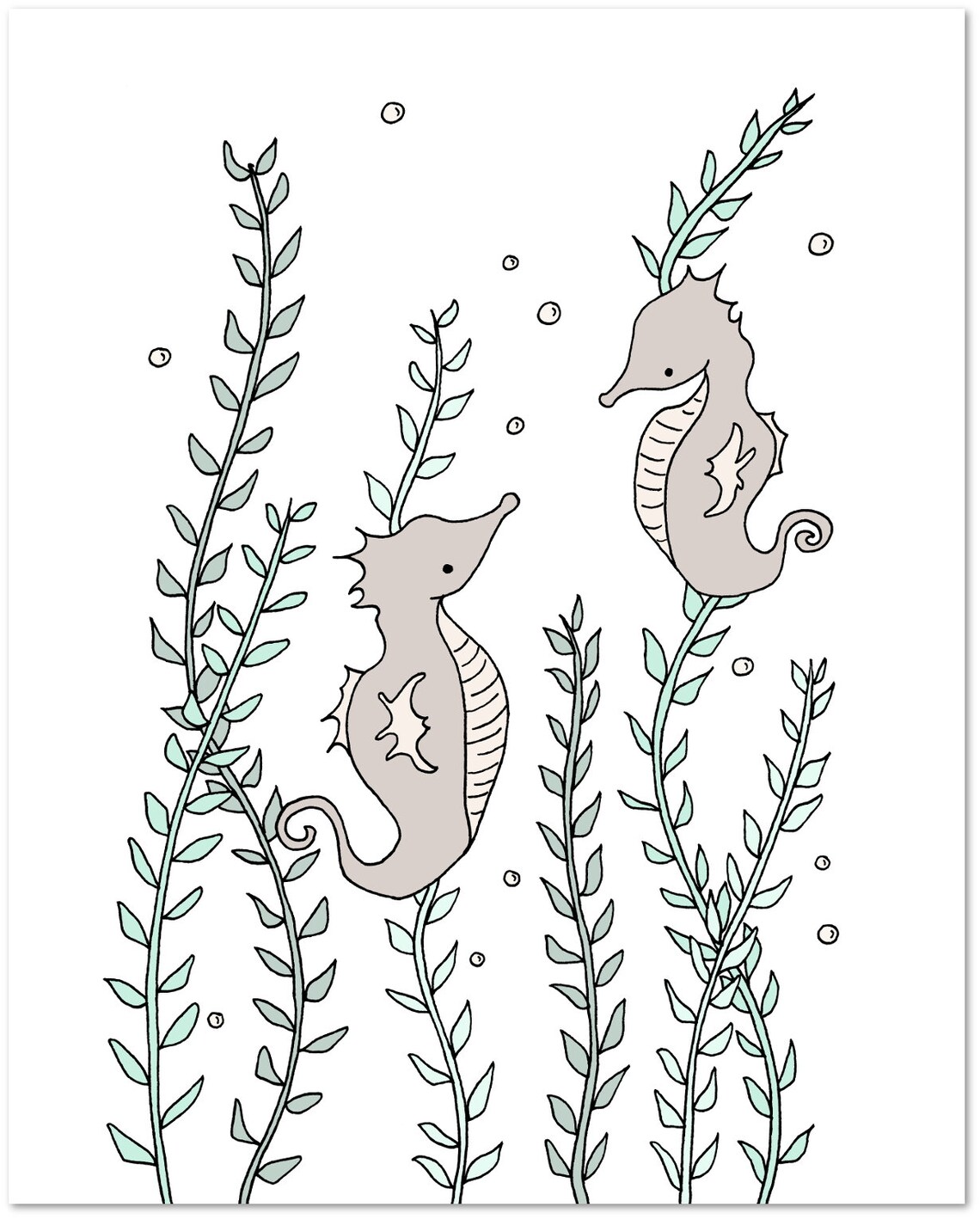 Printable Nursery Art Seahorses Digital Download Ocean - Etsy