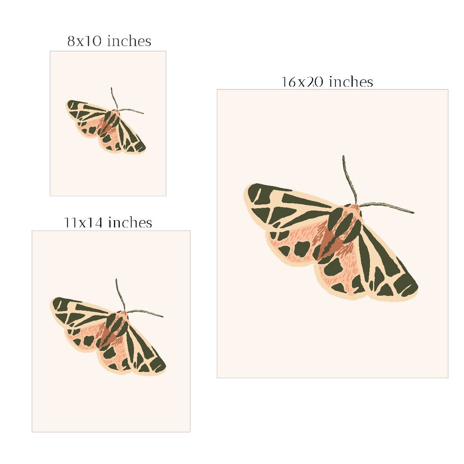 Tiger Moth Illustration Moth Art Print Harnessed Tiger - Etsy