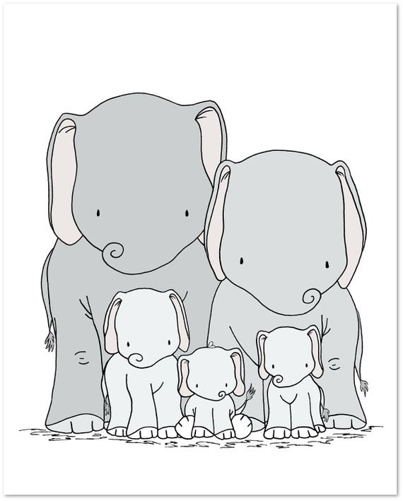 Cartoon Elephant Family Pictures